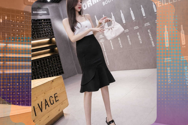 Uptawk eStore | High Waist Fishtail One-Step Ruffle Skirt